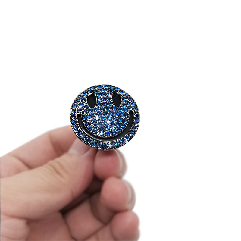 Smiley Face Start Button Diamond Rhinestone – La3yunak